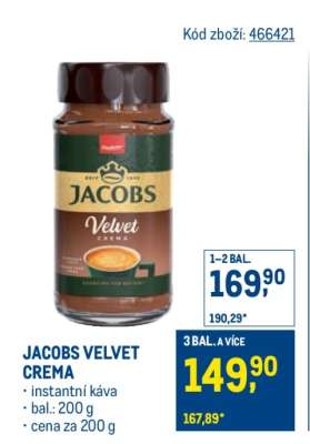 JACOBS VELVET v akci ᐅ Cena od ️ 89,90 Kč